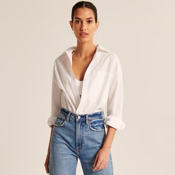 Abercrombie & Fitch | Tops | Abercrombie And Fitch Oversized Poplin ...